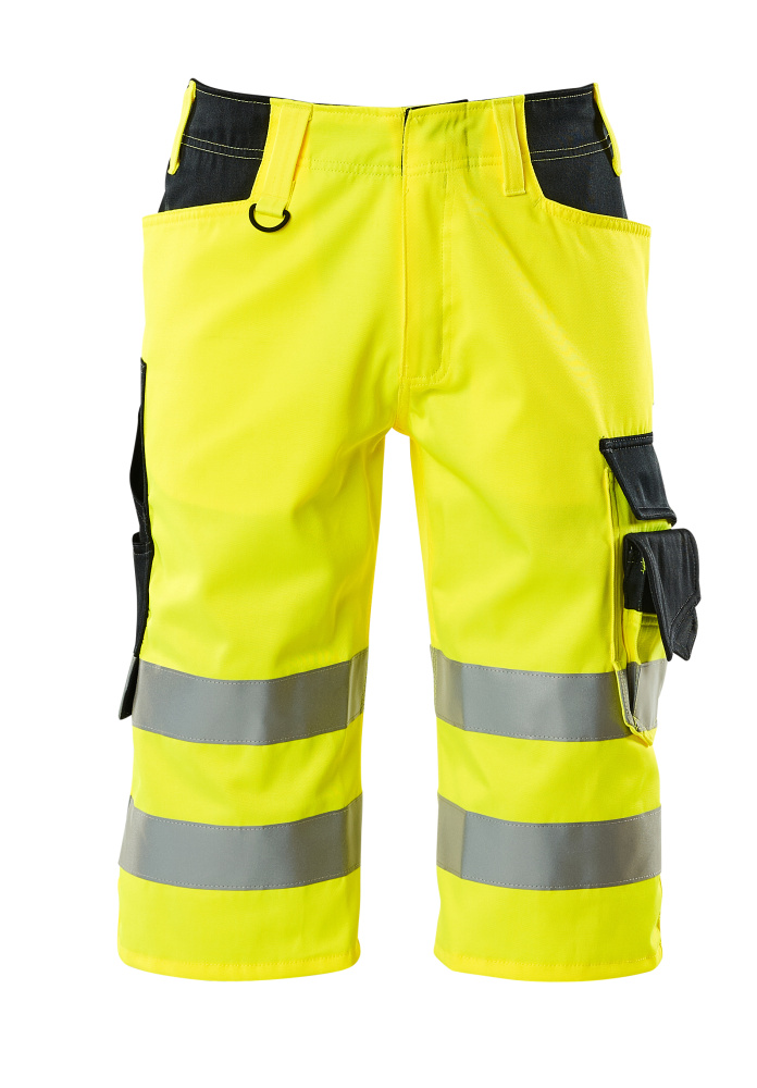 MASCOT 15549 Luton Safe Supreme Shorts, Long - Hi-Vis Yellow/Dark Navy