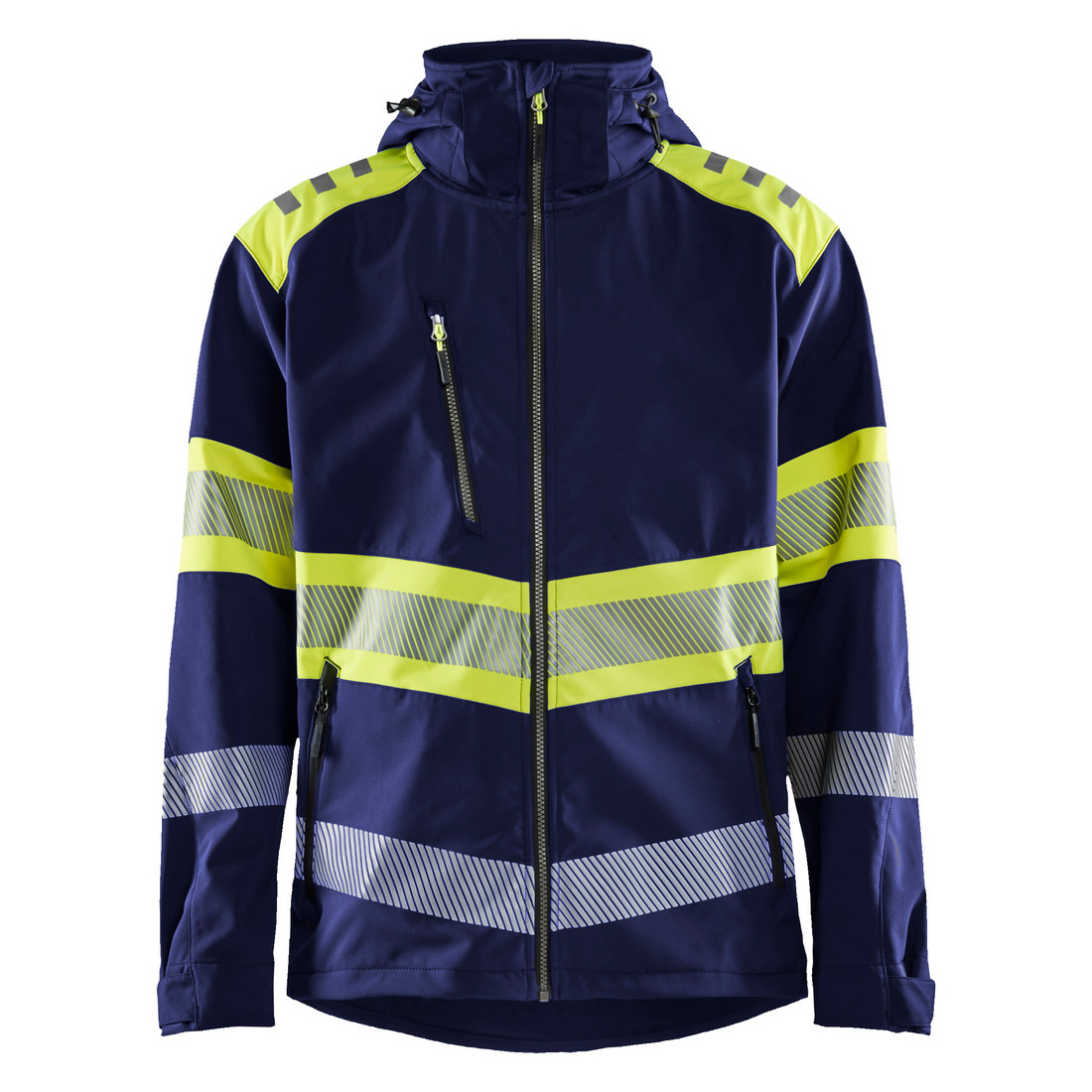 Blaklader 4494 Hi-Vis Softshell Jacket - Navy Blue/Hi-Vis Yellow