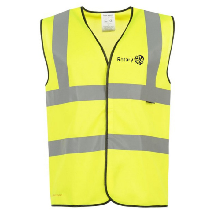 Rotary Hi-Vis Waistcoat with People of Action Logo on Rear (Yellow)