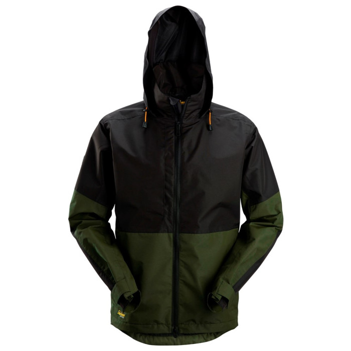 Snickers 1304 AllroundWork Waterproof Shell Jacket (Khaki Green / Black)