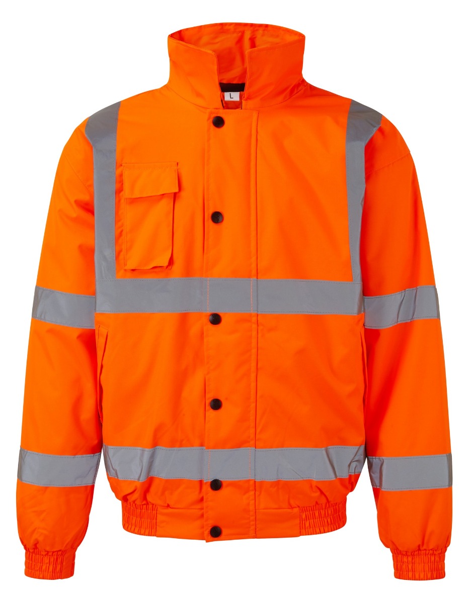 Fort Workwear Hi Vis Bomber Jacket - Waterproof, EN471 Class 3 - Orange